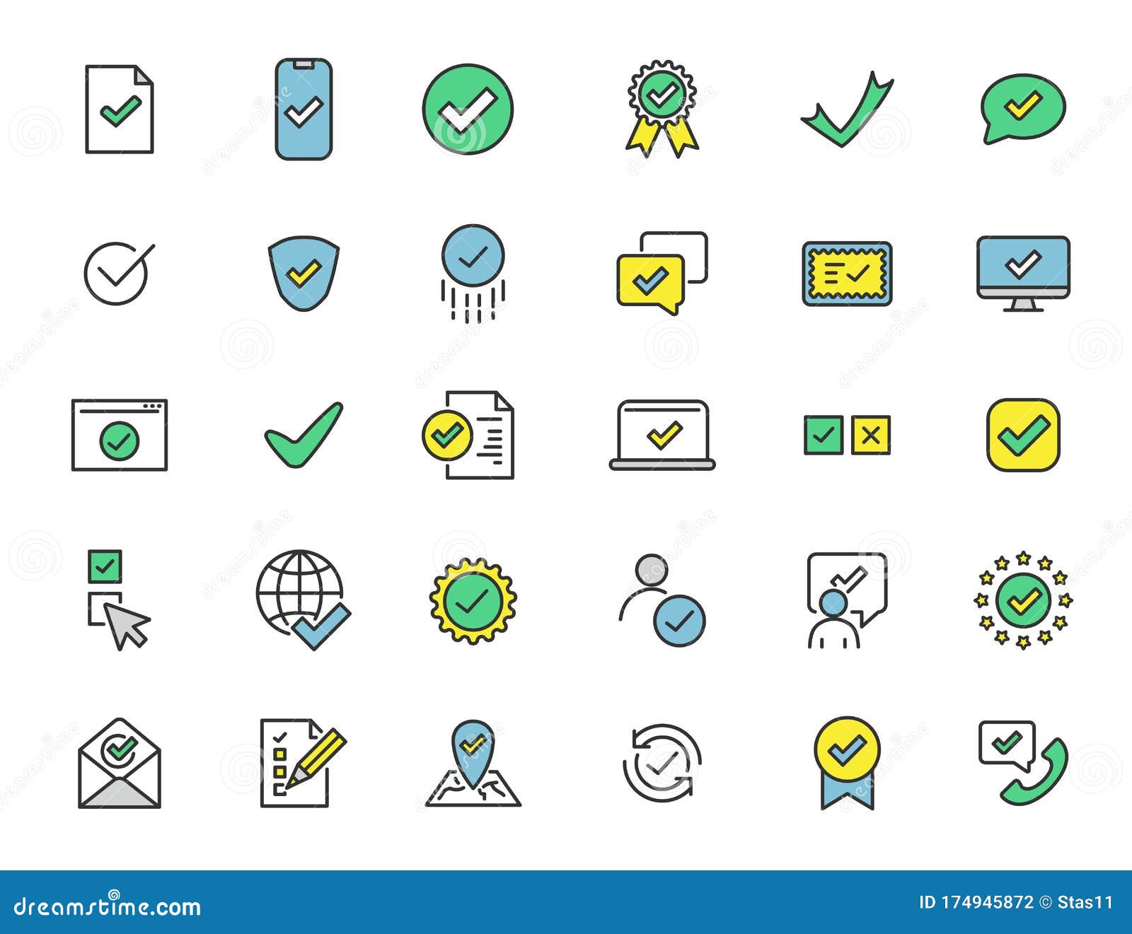 Approve Icons. Checklist, Certificate And Award Medal. Classic Icon Set ...