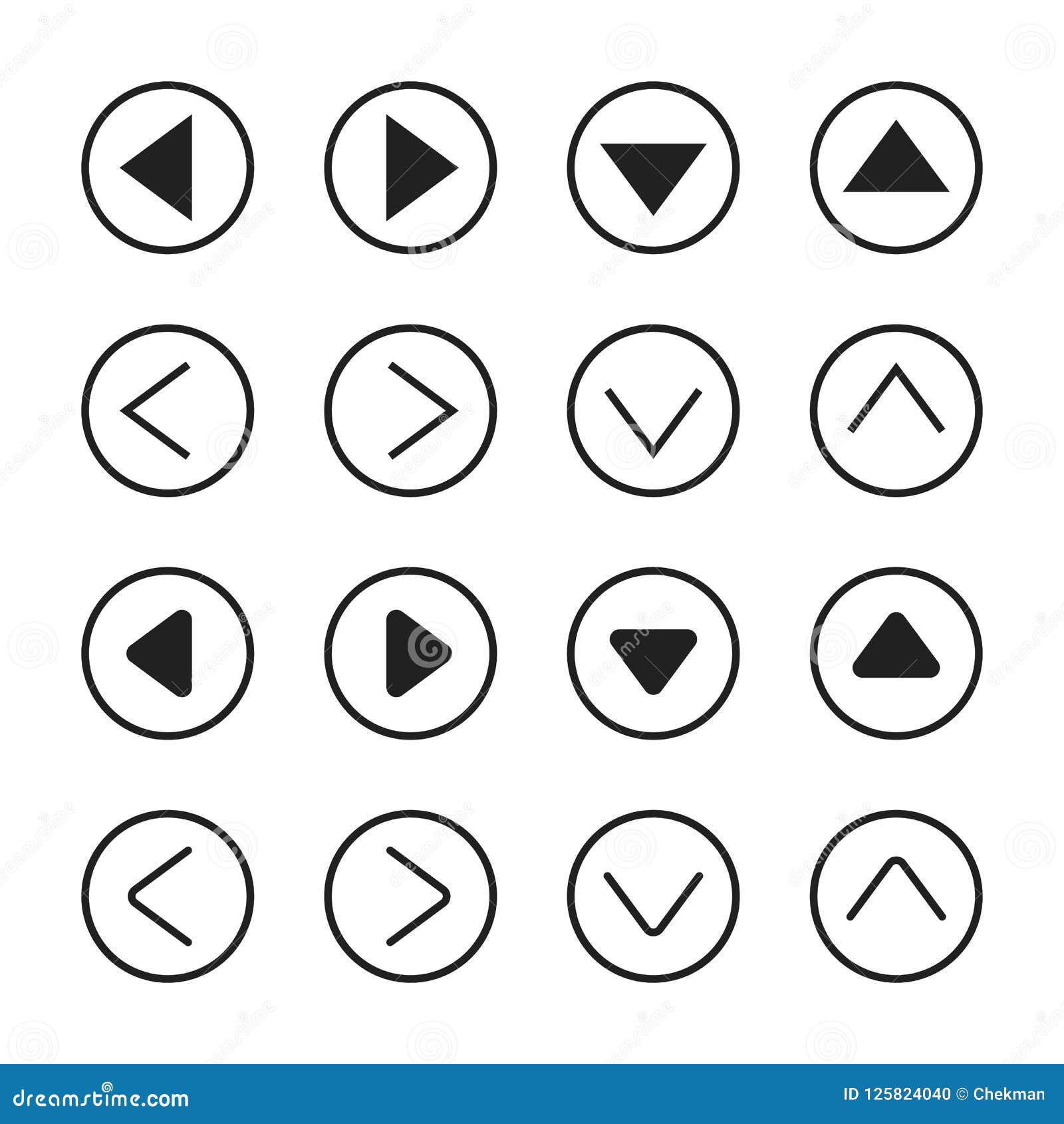 Set of Linear Arrows. Vector Illustration Stock Illustration ...