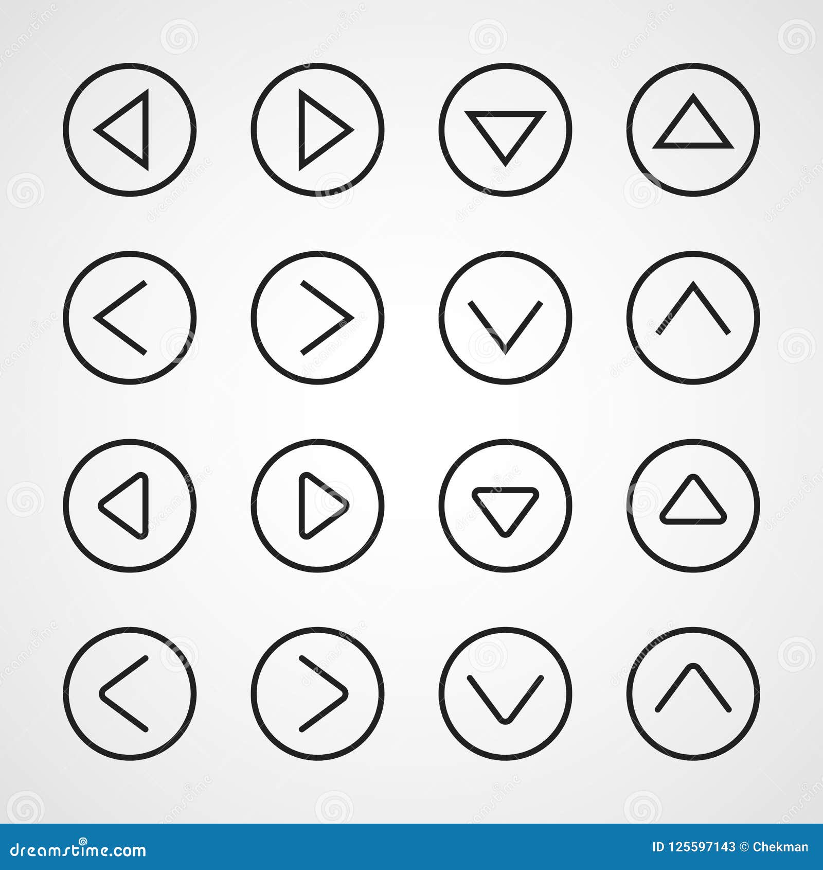 Set of Linear Arrows. Vector Illustration Stock Illustration ...