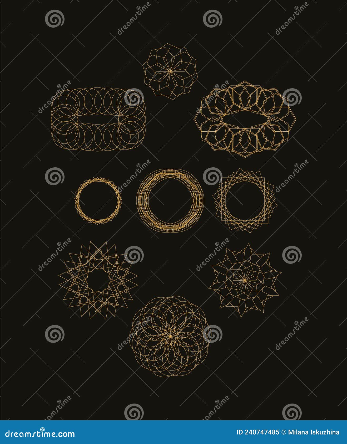 Set of Linear Frames from Geometric Shapes Stock Vector - Illustration ...