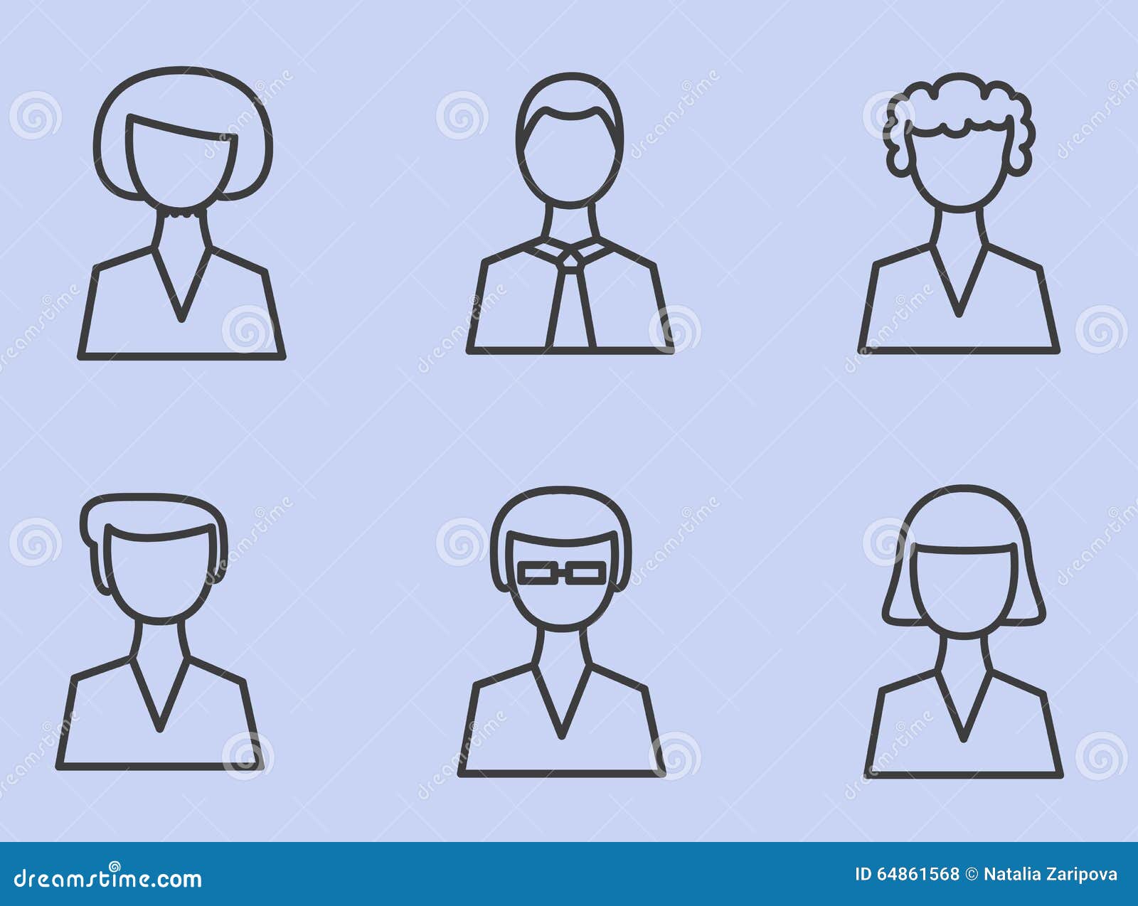 Set Linear Icons Man, People, User. Vector Illustration. Stock ...