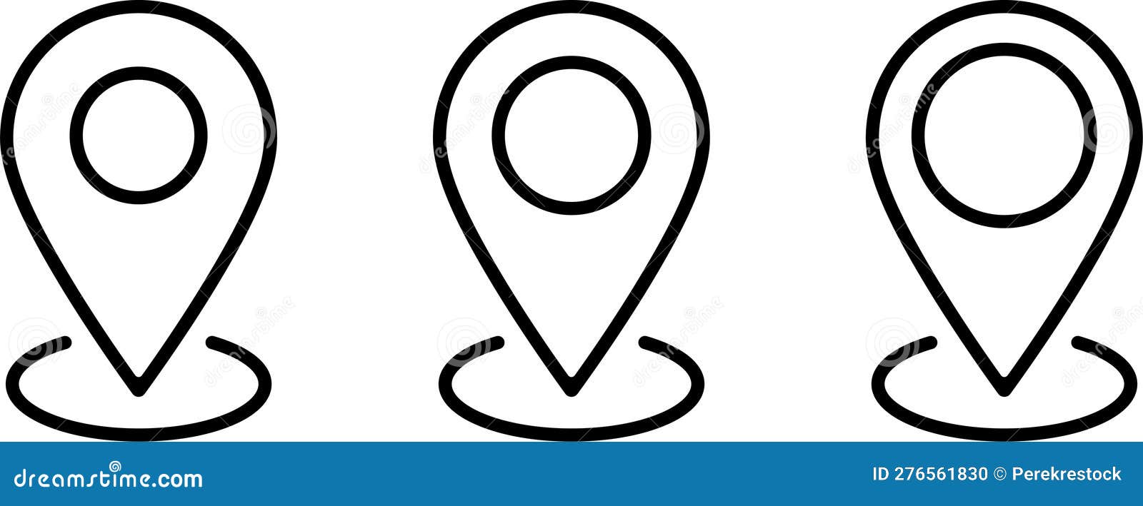 Linear Icons of Map Pin As Location Concept Stock Vector - Illustration ...