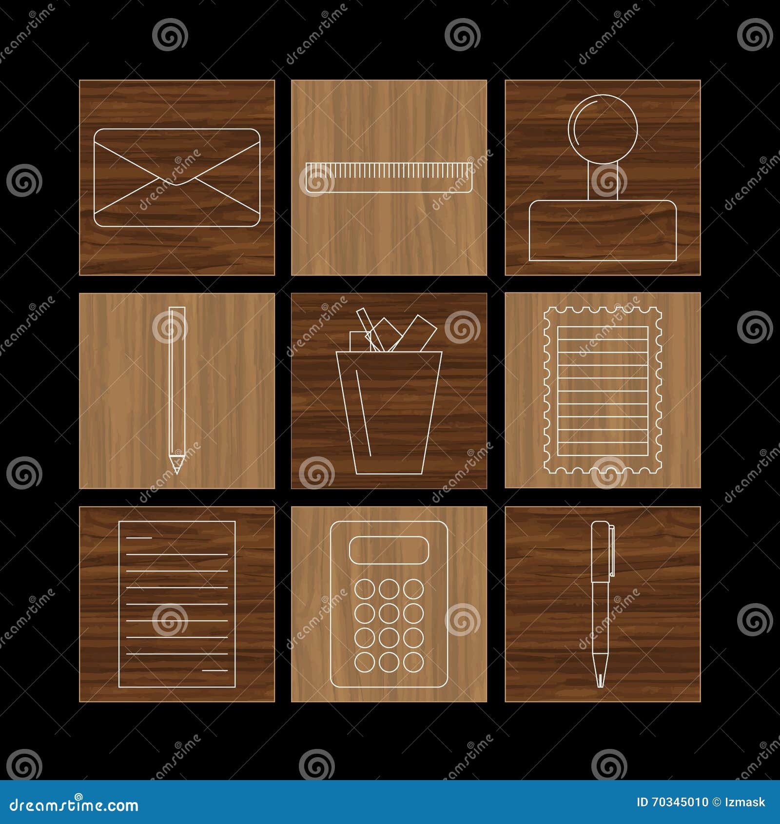 Set of linear icons stock vector. Illustration of paper - 70345010