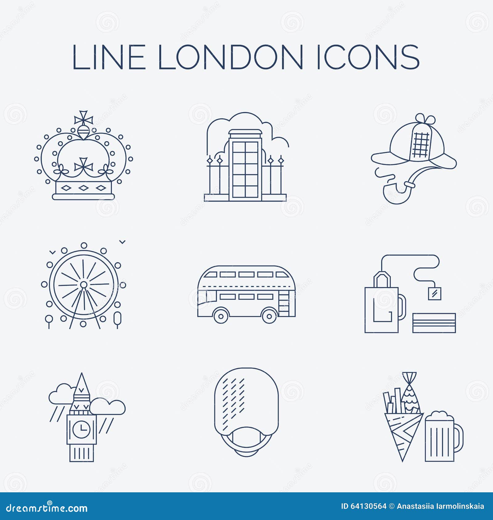 Set of Linear London Icons. Editorial Stock Image - Illustration of ...