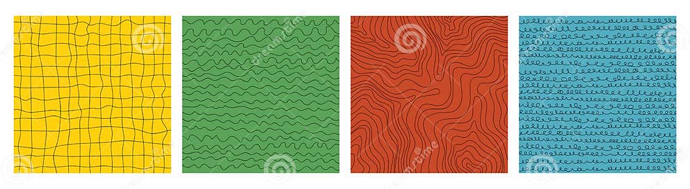 A Set of Linear Patterns. Abstract Backgrounds Stock Vector - Illustration of pattern, grid ...