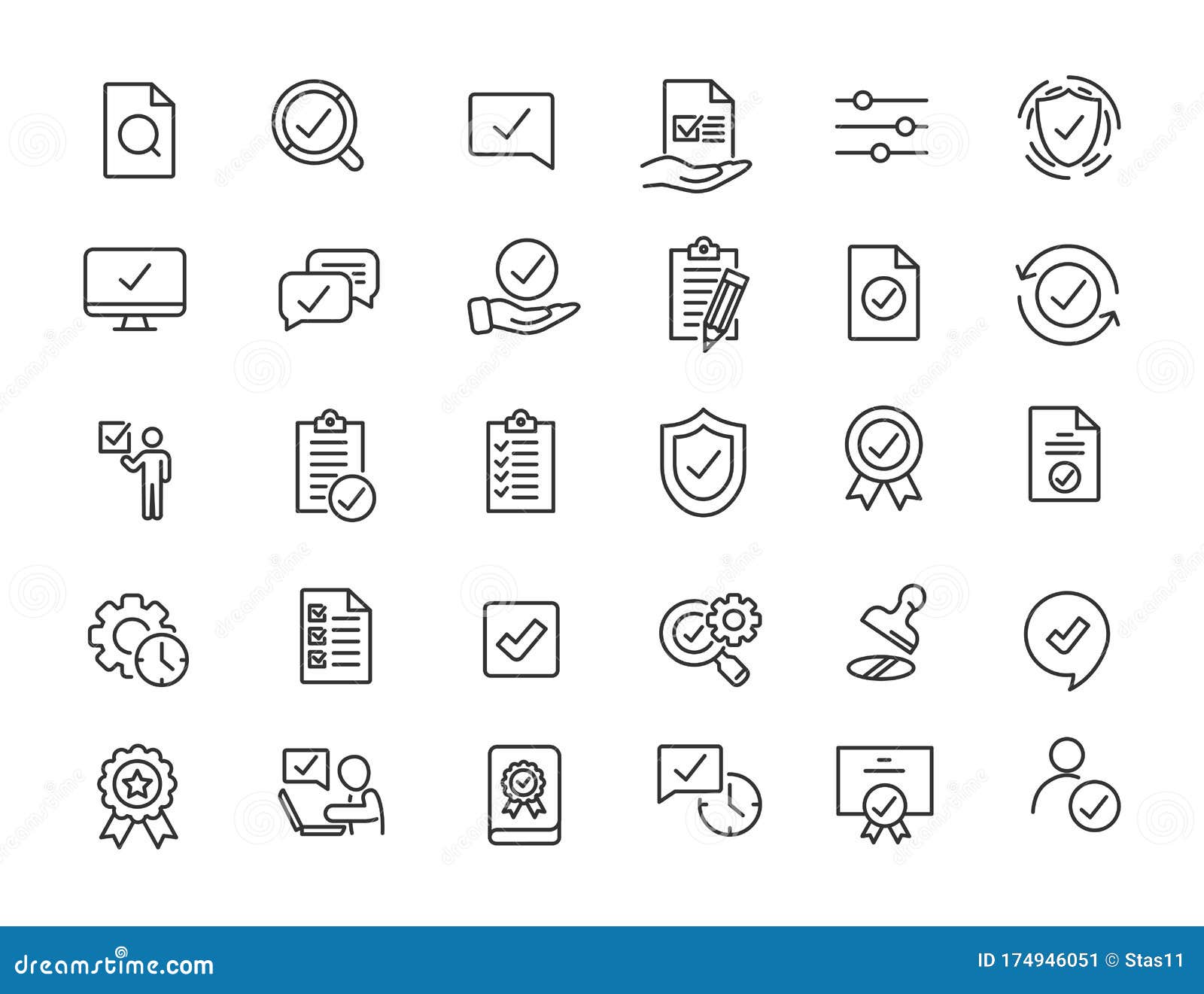 Set of Linear Quality Icons. Guarantee Icons in Simple Design Stock ...