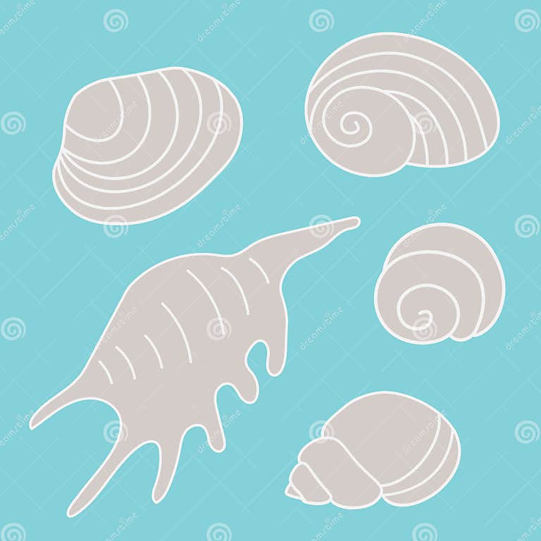 Set of linear shell icons stock vector. Illustration of design - 226447702