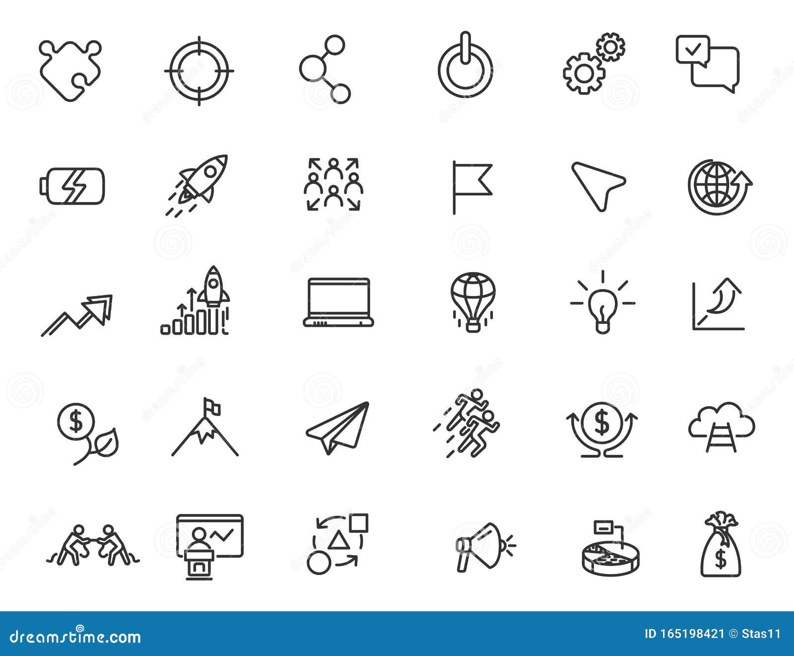 Set of Linear Startup Icons. Career Icons in Simple Design Stock Vector ... Set of Linear Startup Icons. Career Icons in Simple Design Stock Vector ...