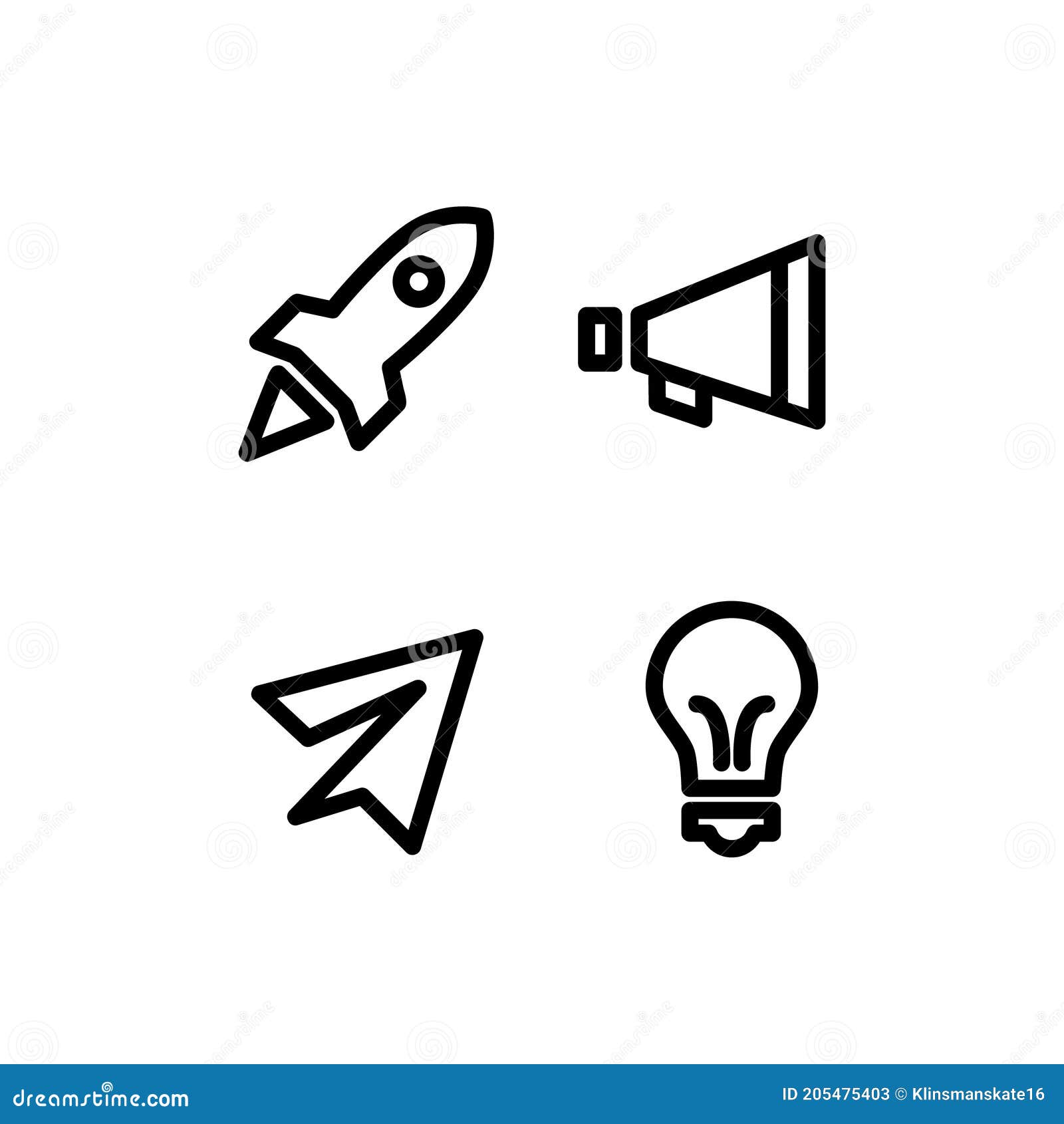 Set Of Linear Startup Icons Design Isolated On White Background Royalty ...