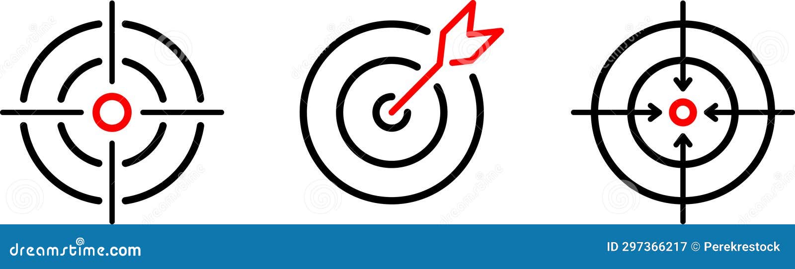 Set of Linear Target Icons As a Target Marketing Symbols Stock ...