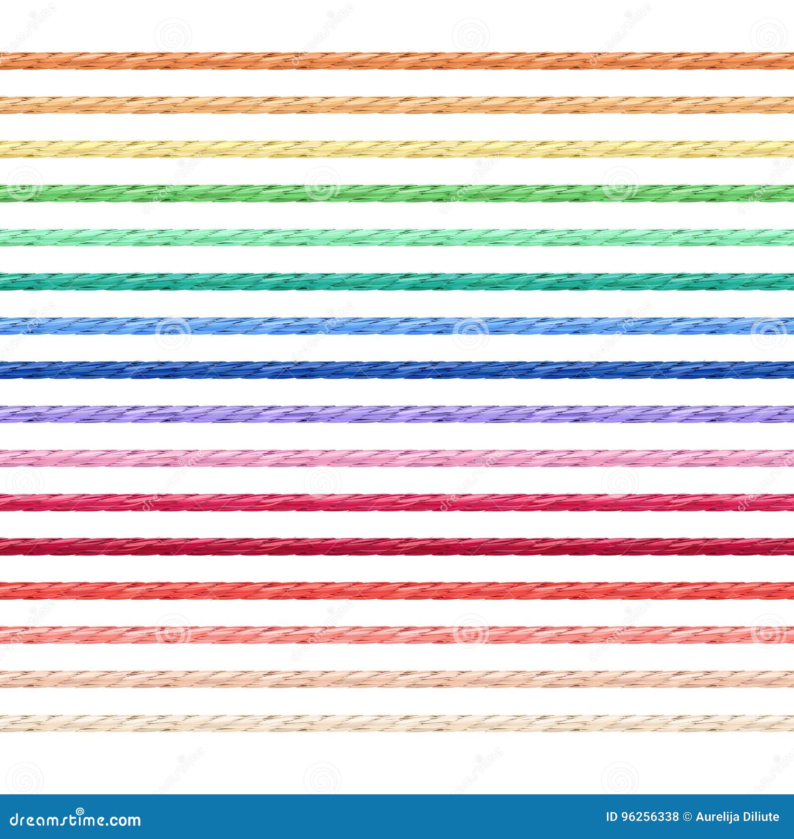 Set of Linen String Vector in Various Colors. Seamless Pattern O Stock ...