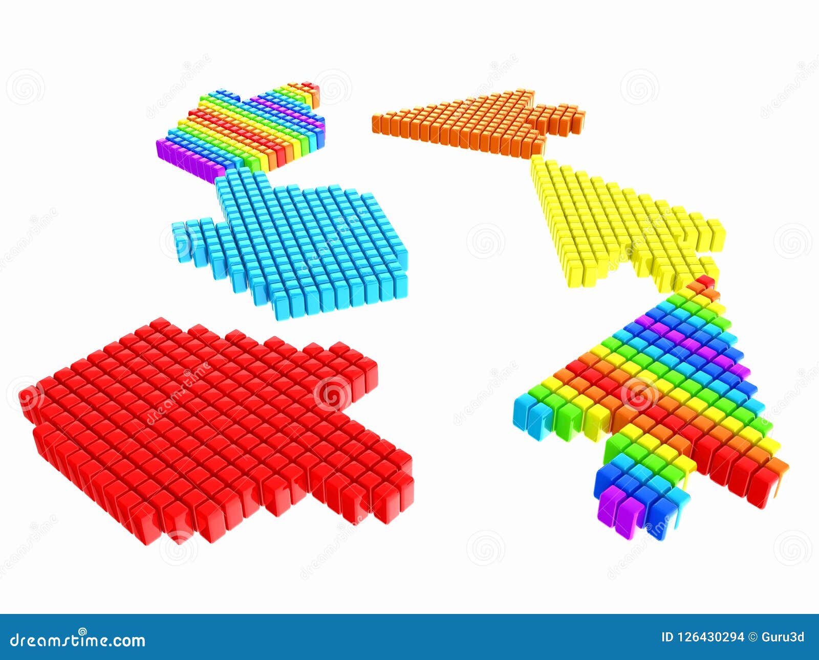 Set of Link Selection Computer Mouse Cursor Stock Illustration ...