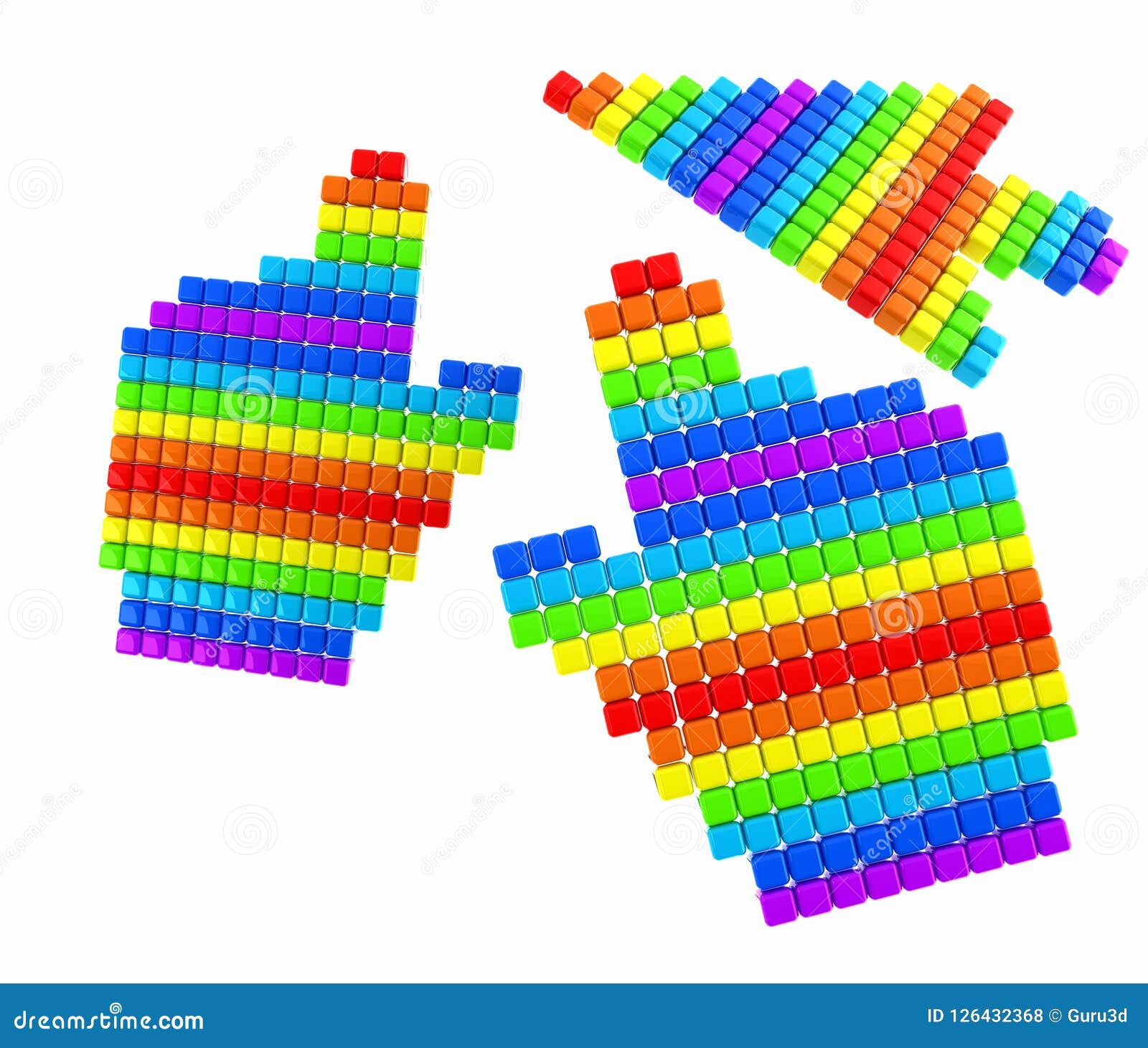 Set of Link Selection Computer Mouse Cursor on White Background Stock ...