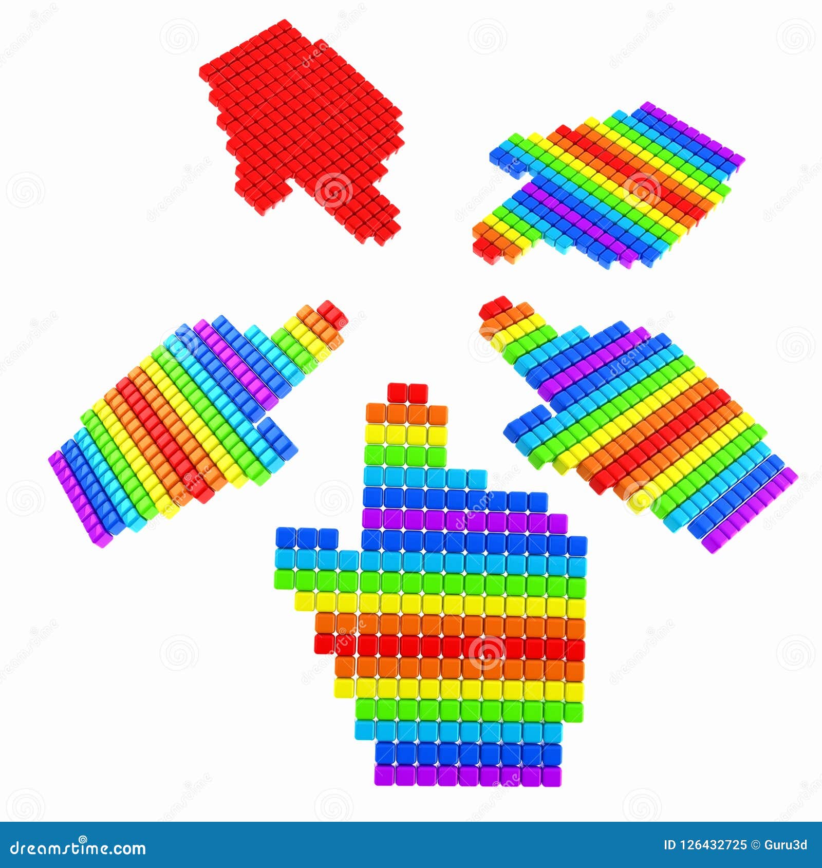 Set of Link Selection Computer Mouse Cursor on White Background Stock ...