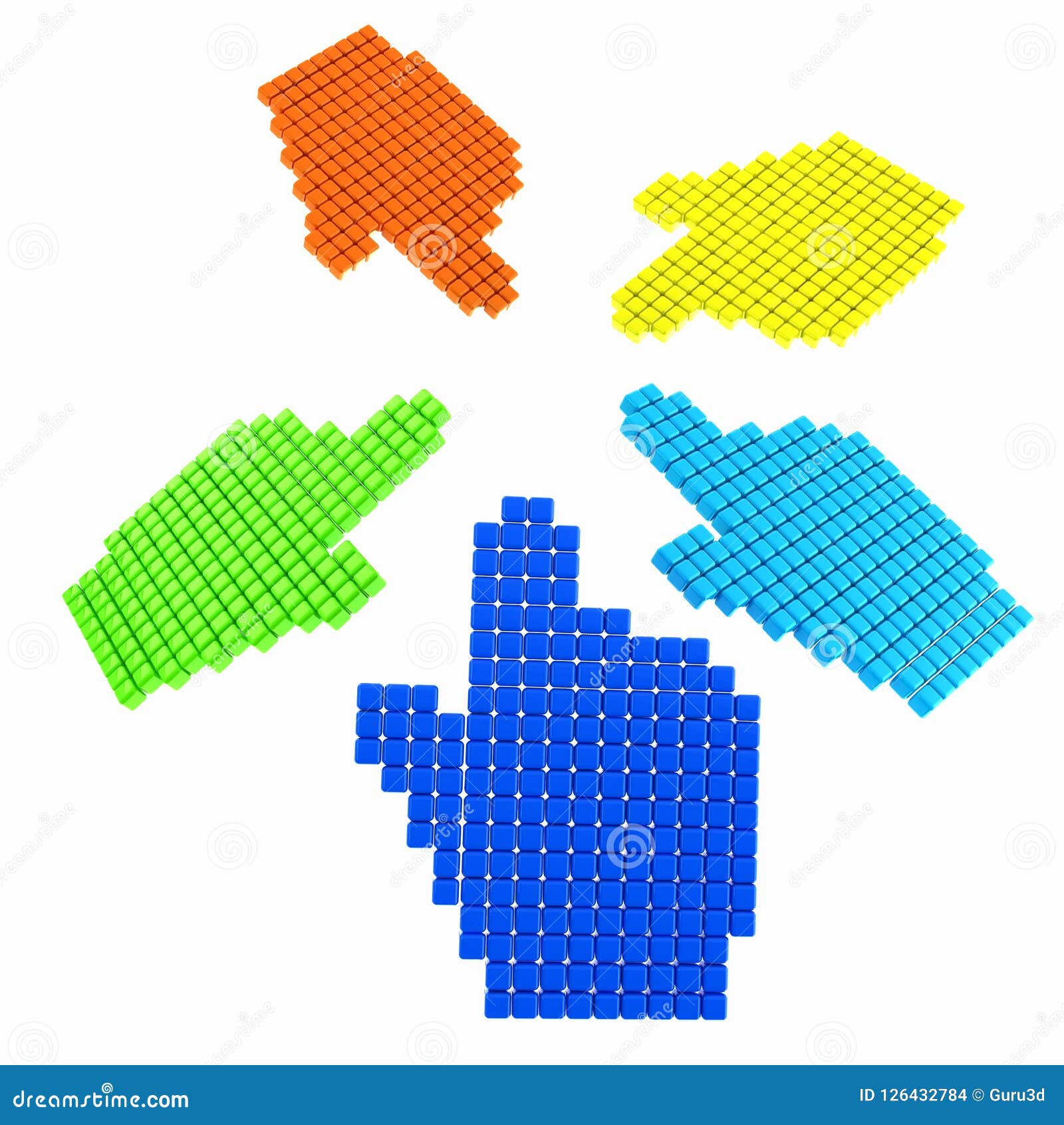 Set of Link Selection Computer Mouse Cursor on White Background Stock ...