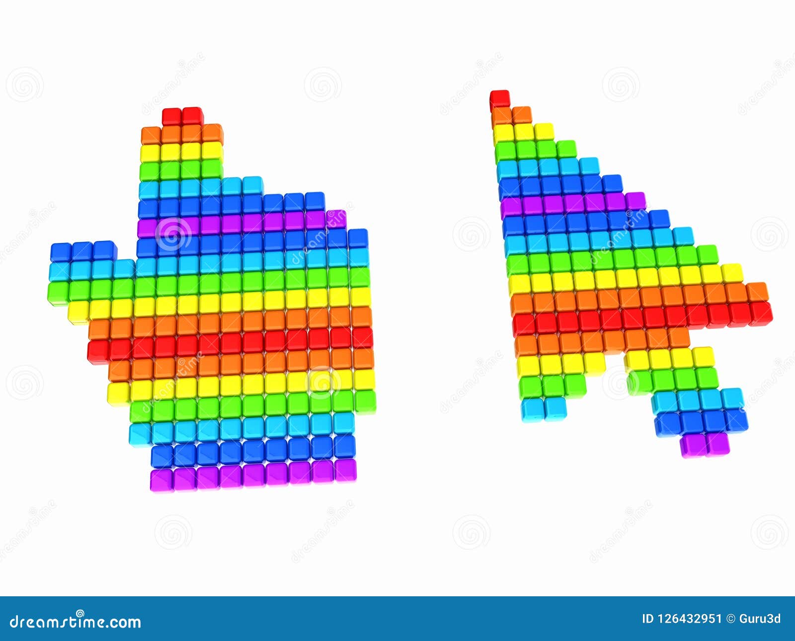 Set Of Link Selection Computer Mouse Cursor On White Background Stock