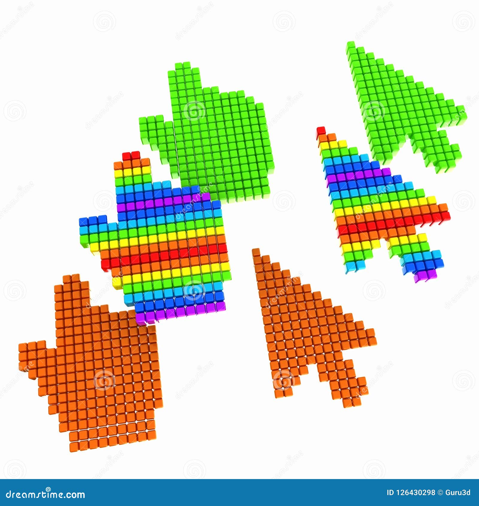 Set of Link Selection Computer Mouse Cursor Stock Illustration ...