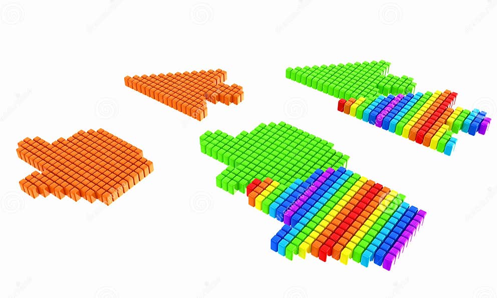 Set of Link Selection Computer Mouse Cursor Stock Illustration ...