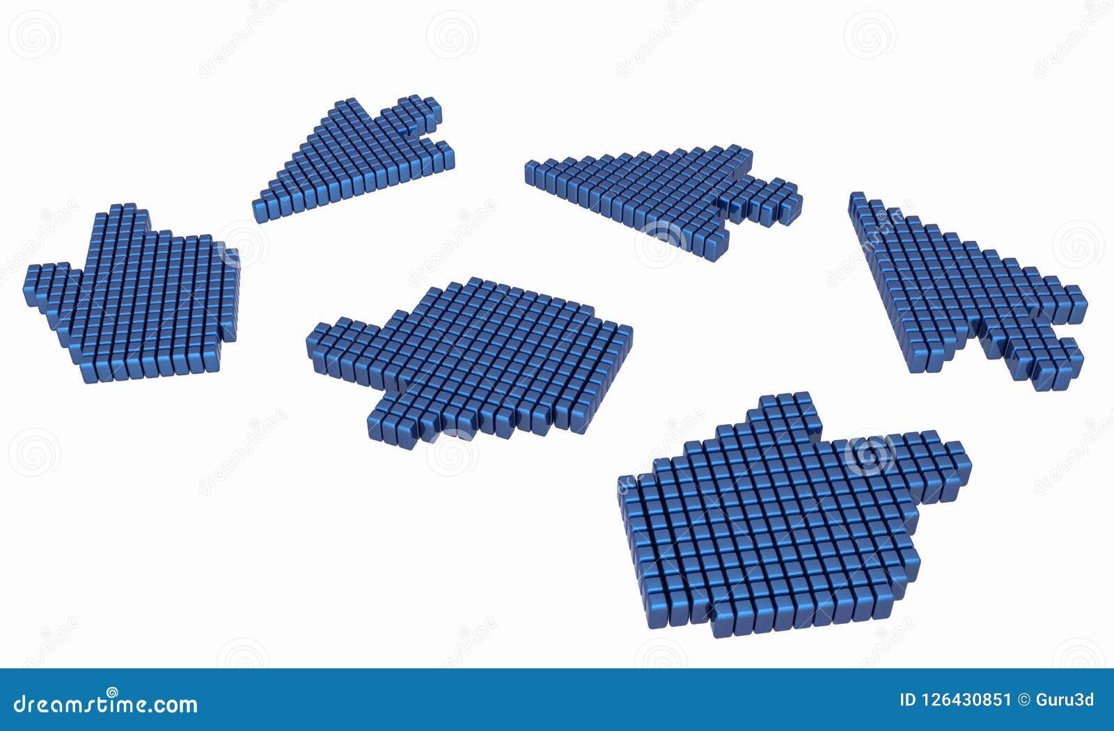 Set of Link Selection Computer Mouse Cursor Stock Illustration ...