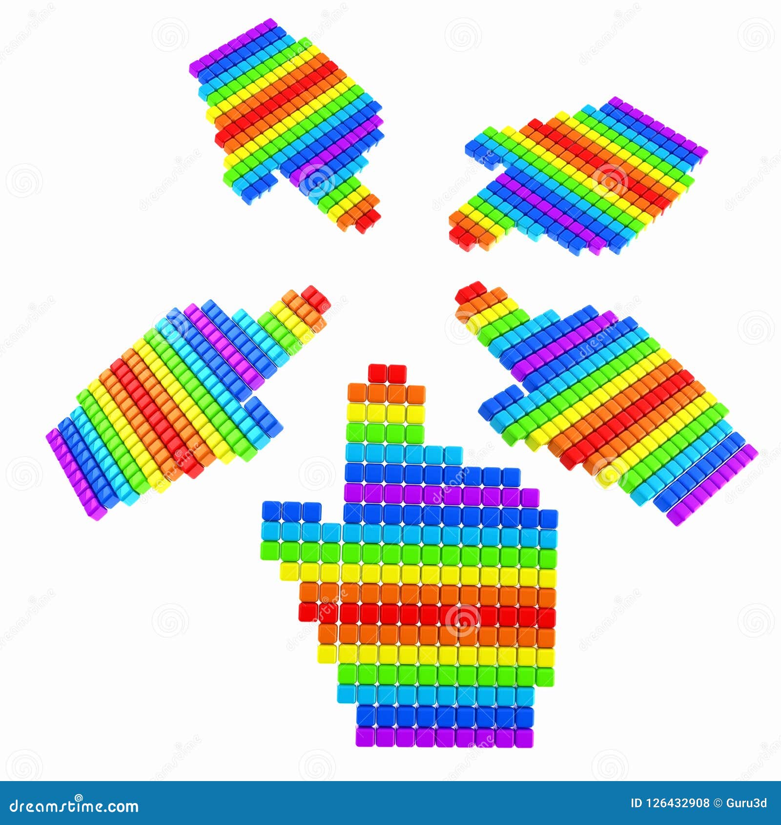 Set of Link Selection Computer Mouse Cursor on White Background Stock ...