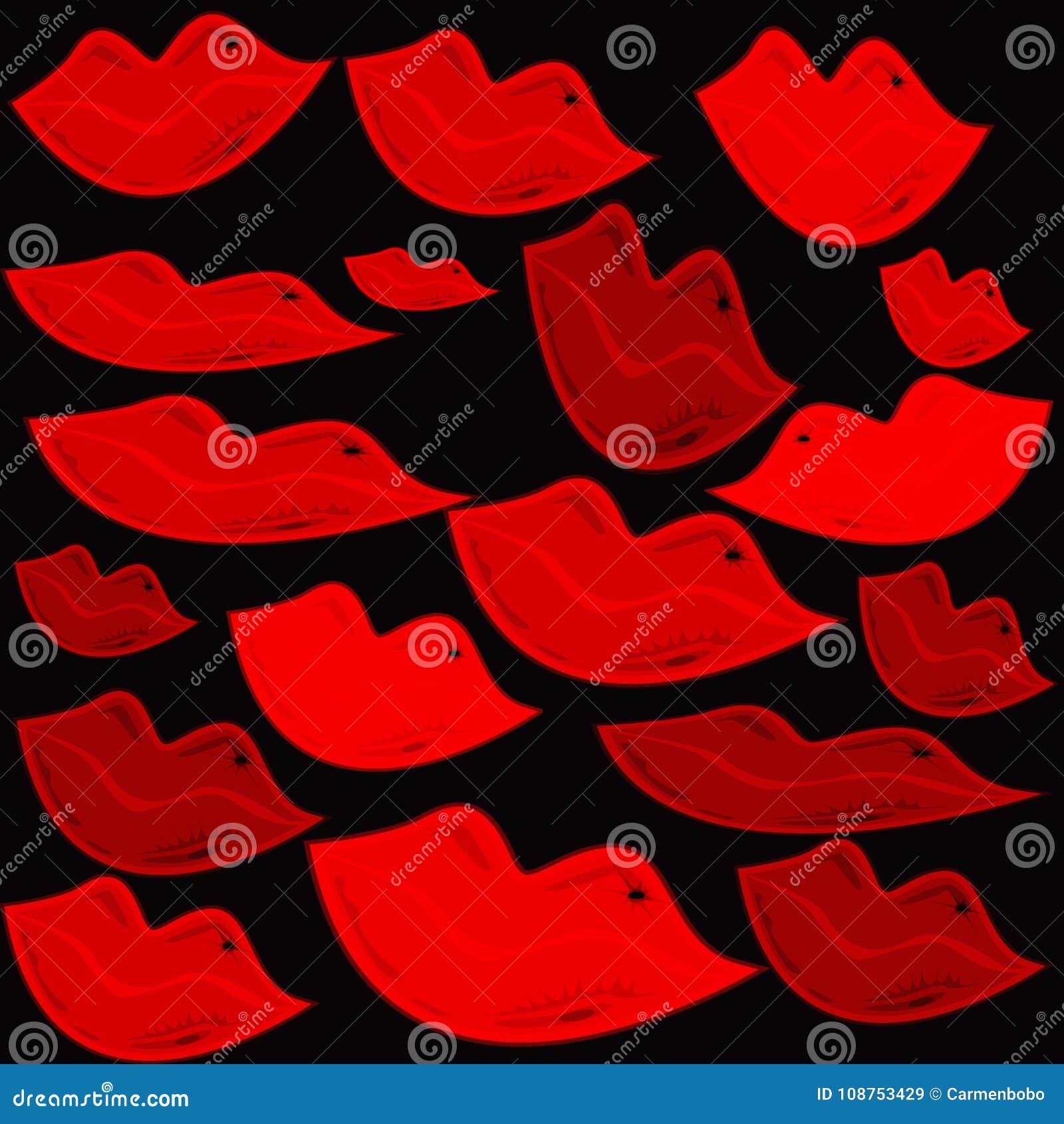 Set of lips illustrated stock illustration. Illustration of lipstick ...