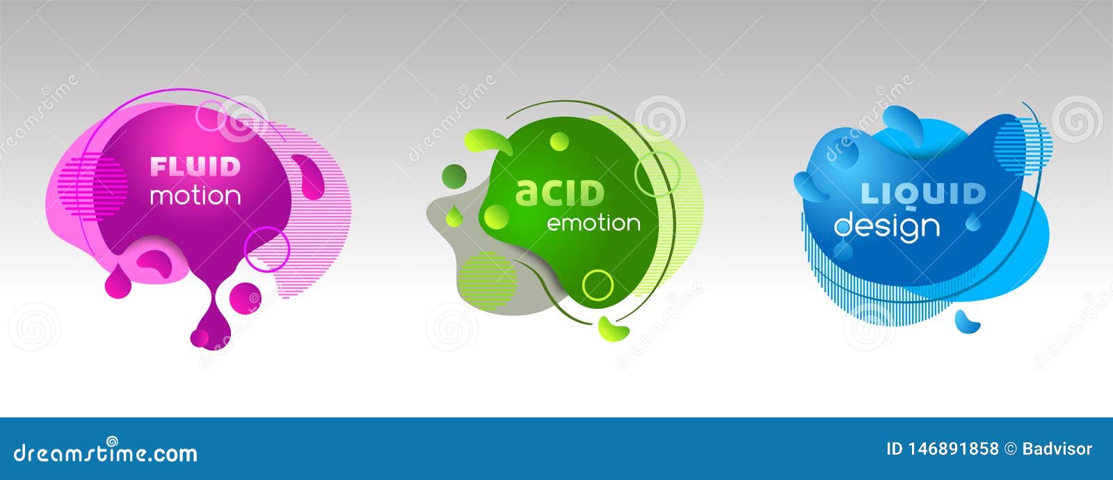 Set of Liquid Graphic Elements, Vector Template Stock Vector ...