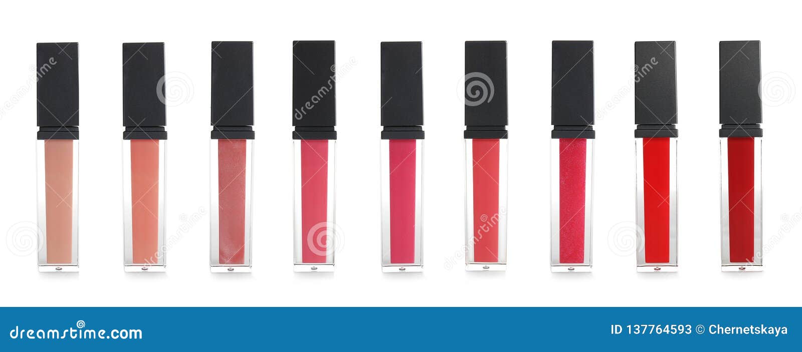 Set of Liquid Lipstick Tubes on White Stock Image - Image of beauty ...