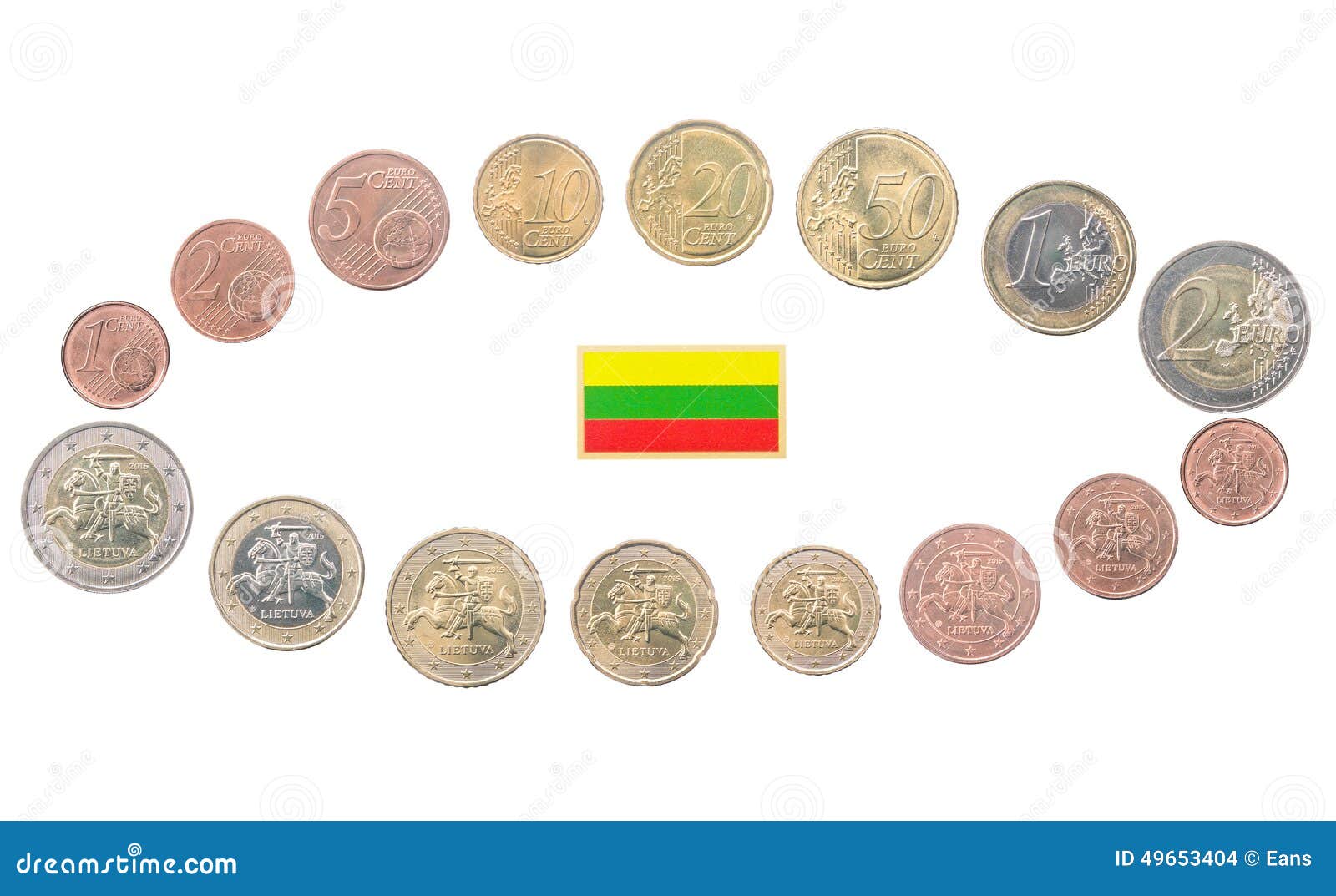 Set of Lithuania Euro Coins Stock Photo - Image of isolated, euro: 49653404