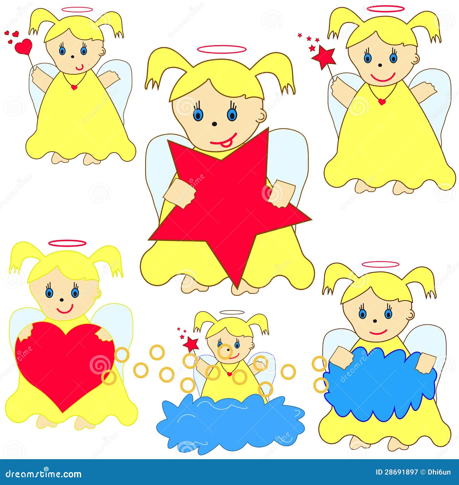 Set of little angels stock illustration. Illustration of fairy - 28691897