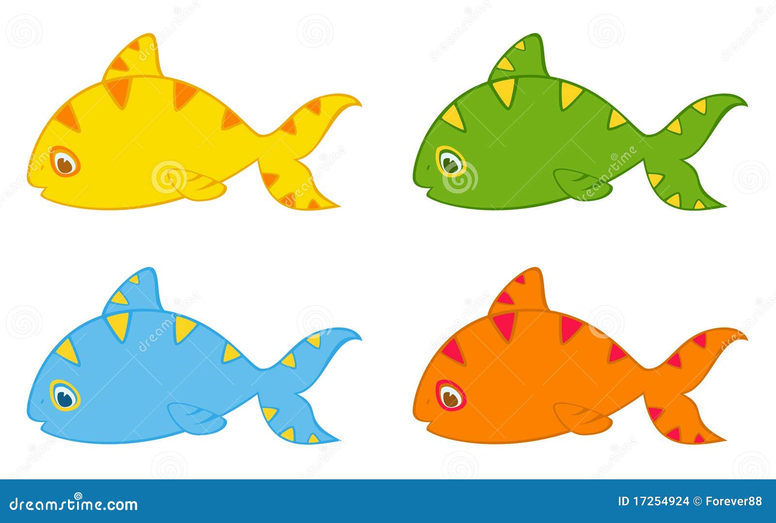Set of Little Colorful Tropical Fish Stock Vector - Illustration of ...