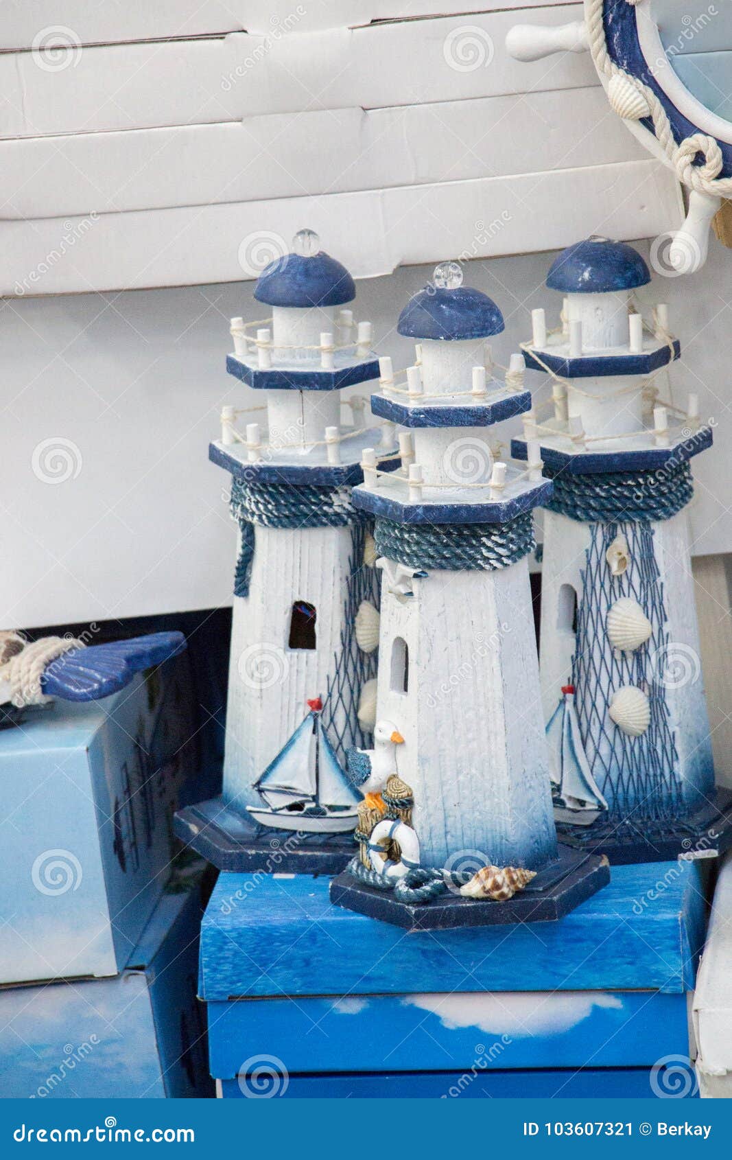 Set of Little Model Lighthouses Stock Image - Image of safe, landmark ...
