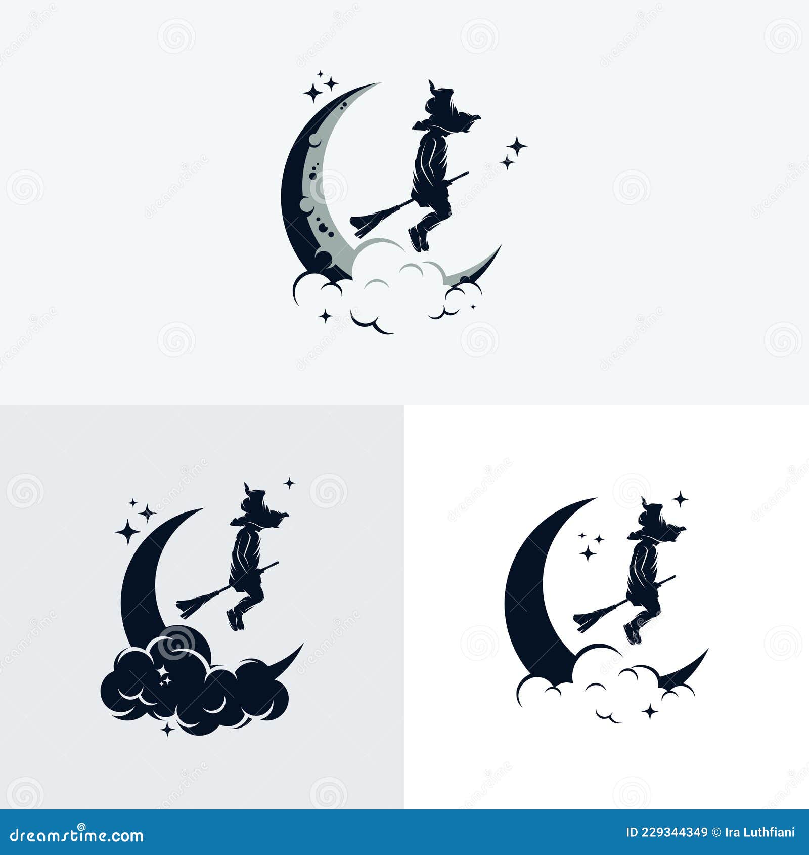 Witch Logo Design On White Background Cartoon Vector | CartoonDealer ...