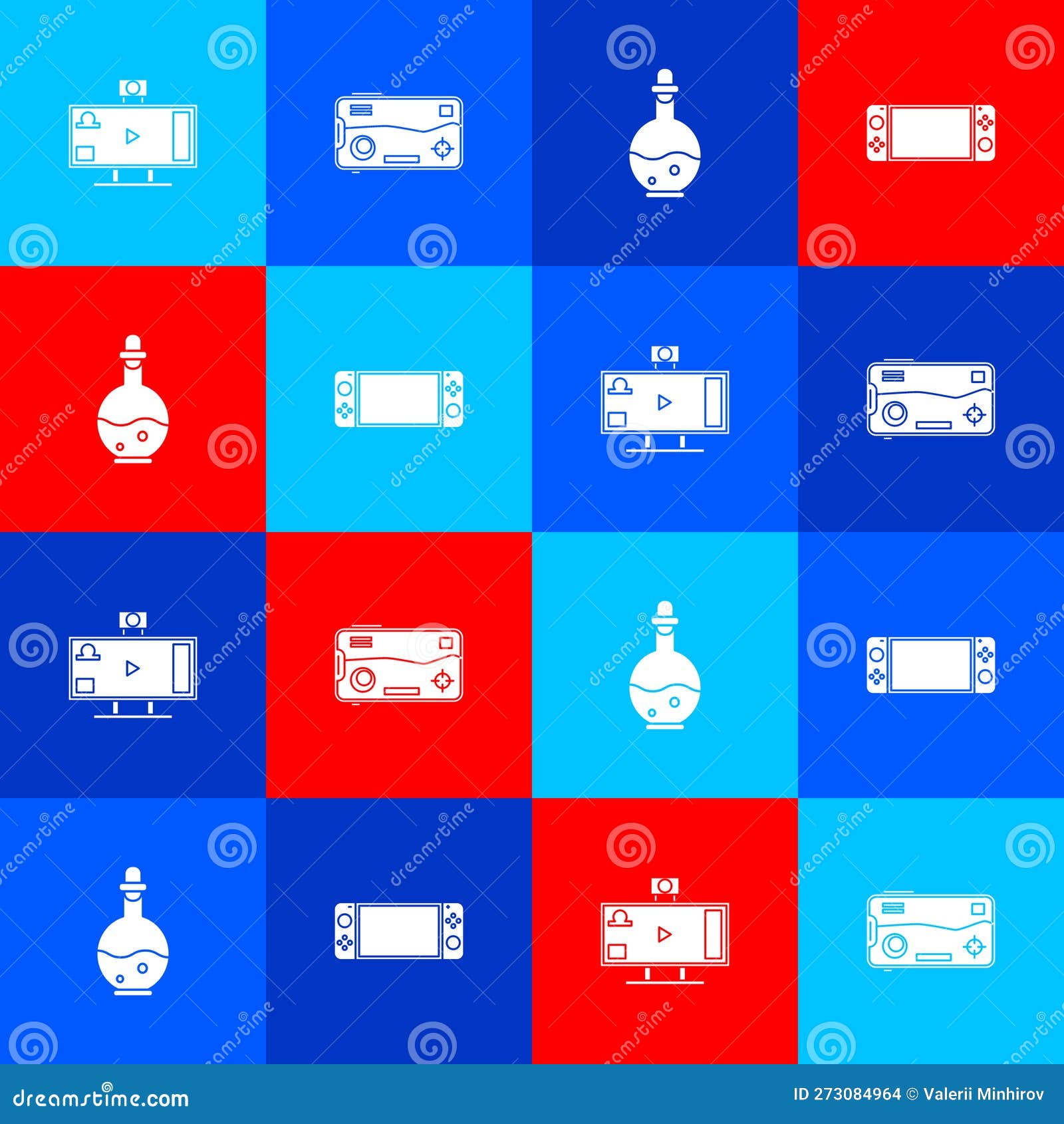 Set Live Streaming Online, Mobile and Playing Game, Bottle with Magic ...