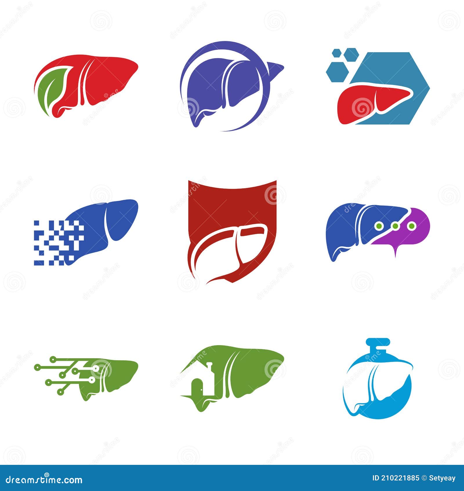 Set of Liver Logo Vector Template, Creative Liver Logo Design Concepts ...