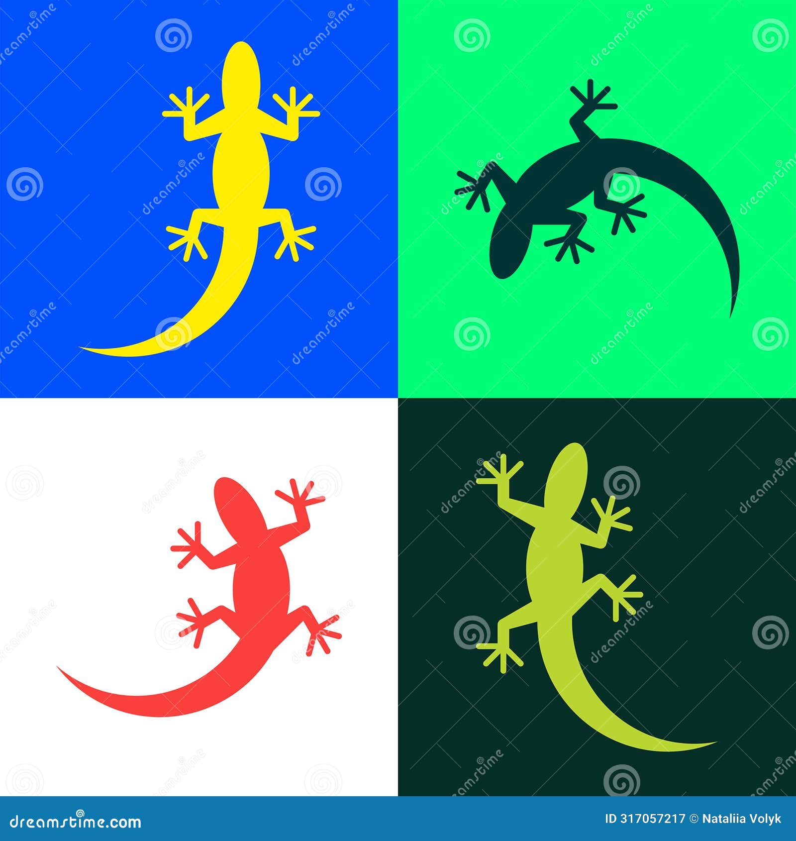 Set of lizard logo stock vector. Illustration of style - 317057217