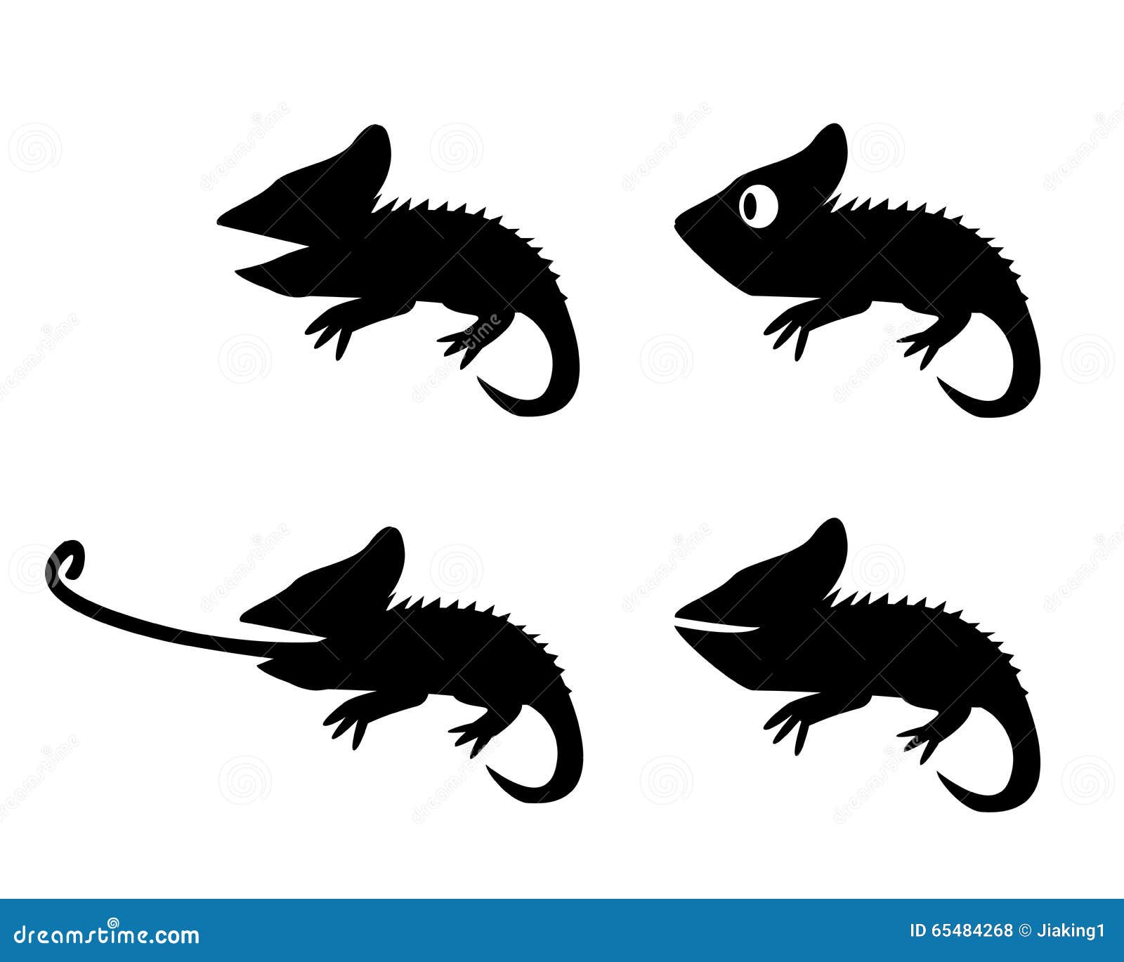 Couple Of Lizard Shadow. Cartoon Vector | CartoonDealer.com #52632561