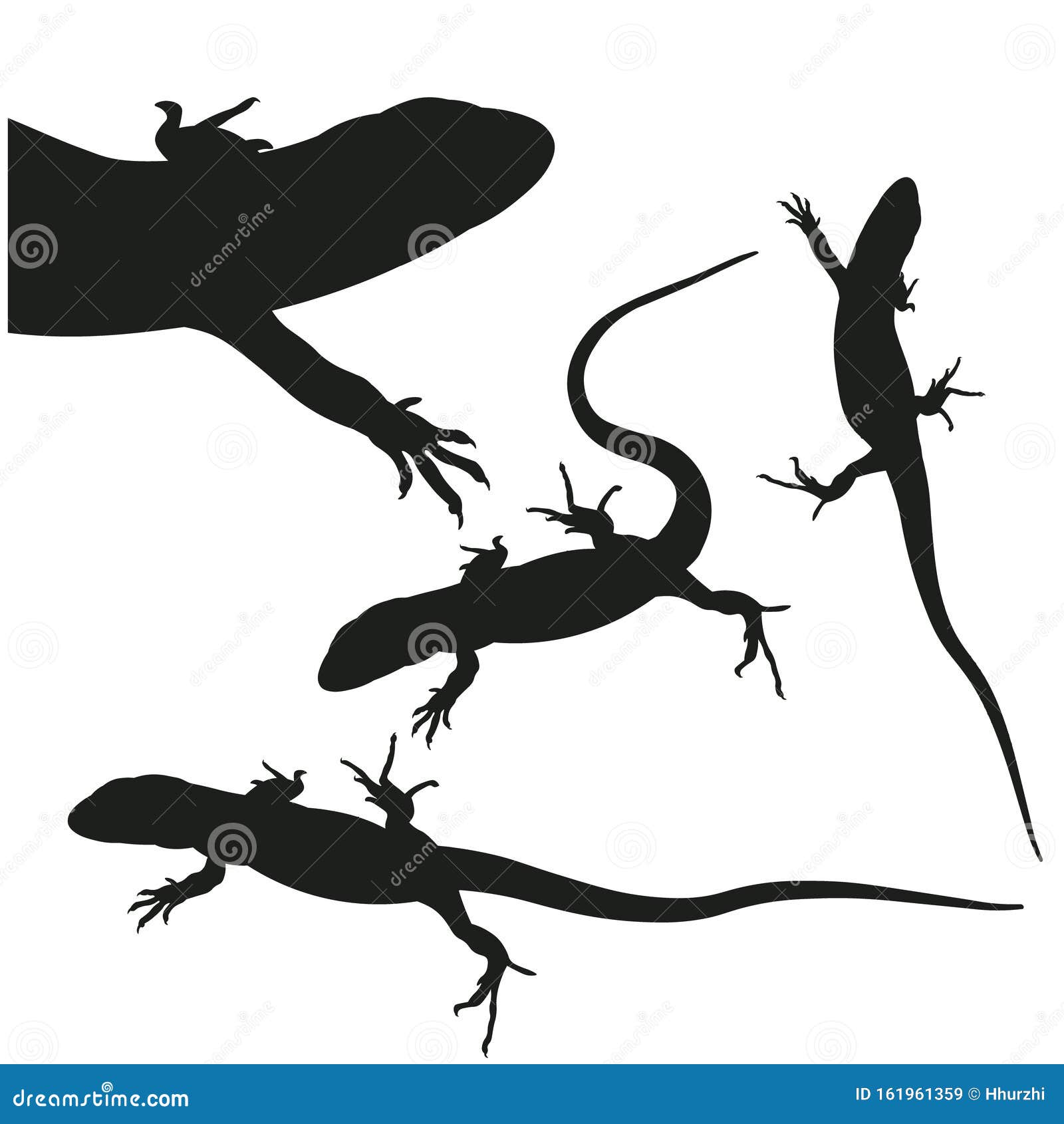 Silhouette of Lizards, Vector Image in Flat Style Stock Vector ...