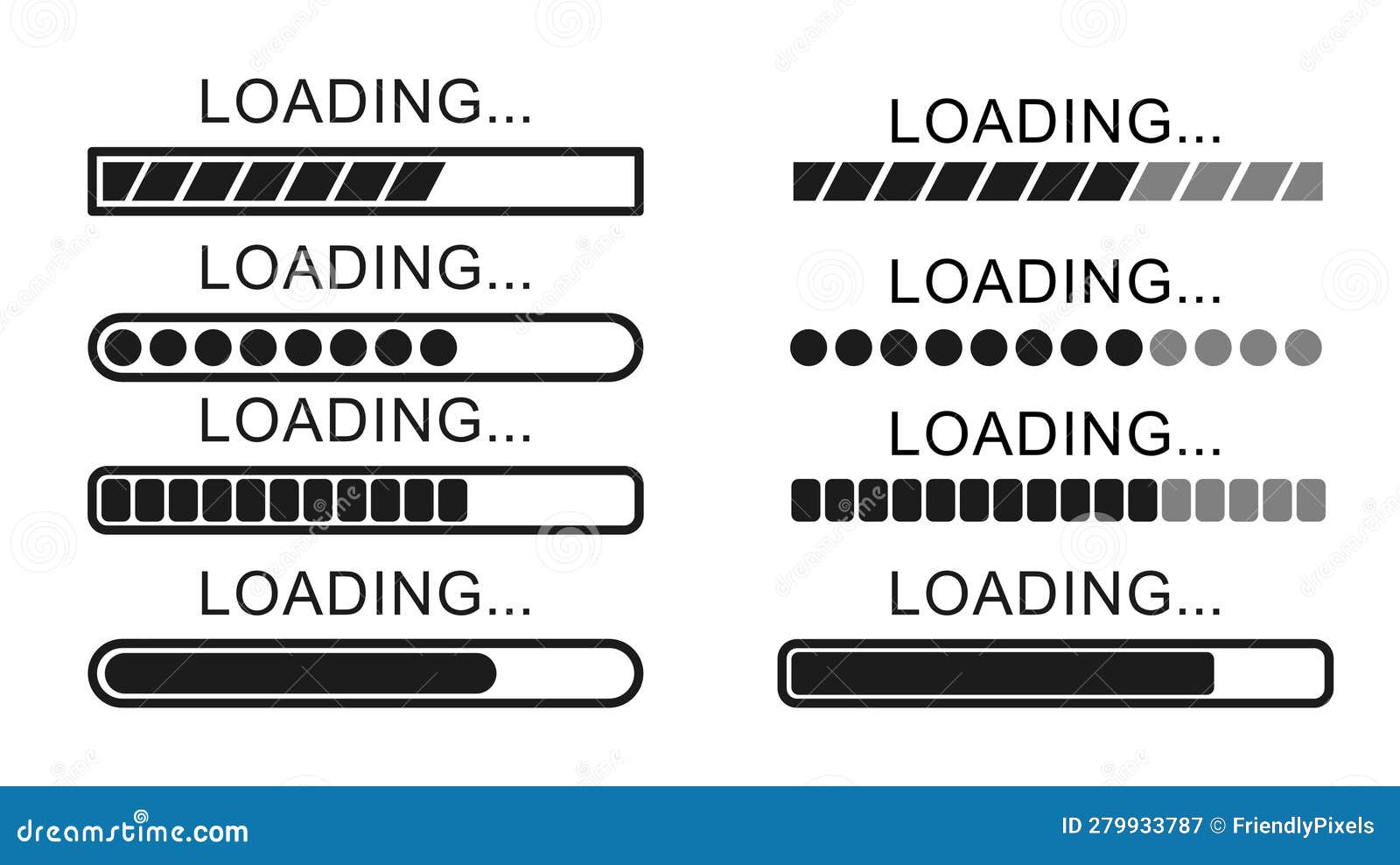 Set of Loading Bar Icons. Modern Flat Design Stock Vector ...