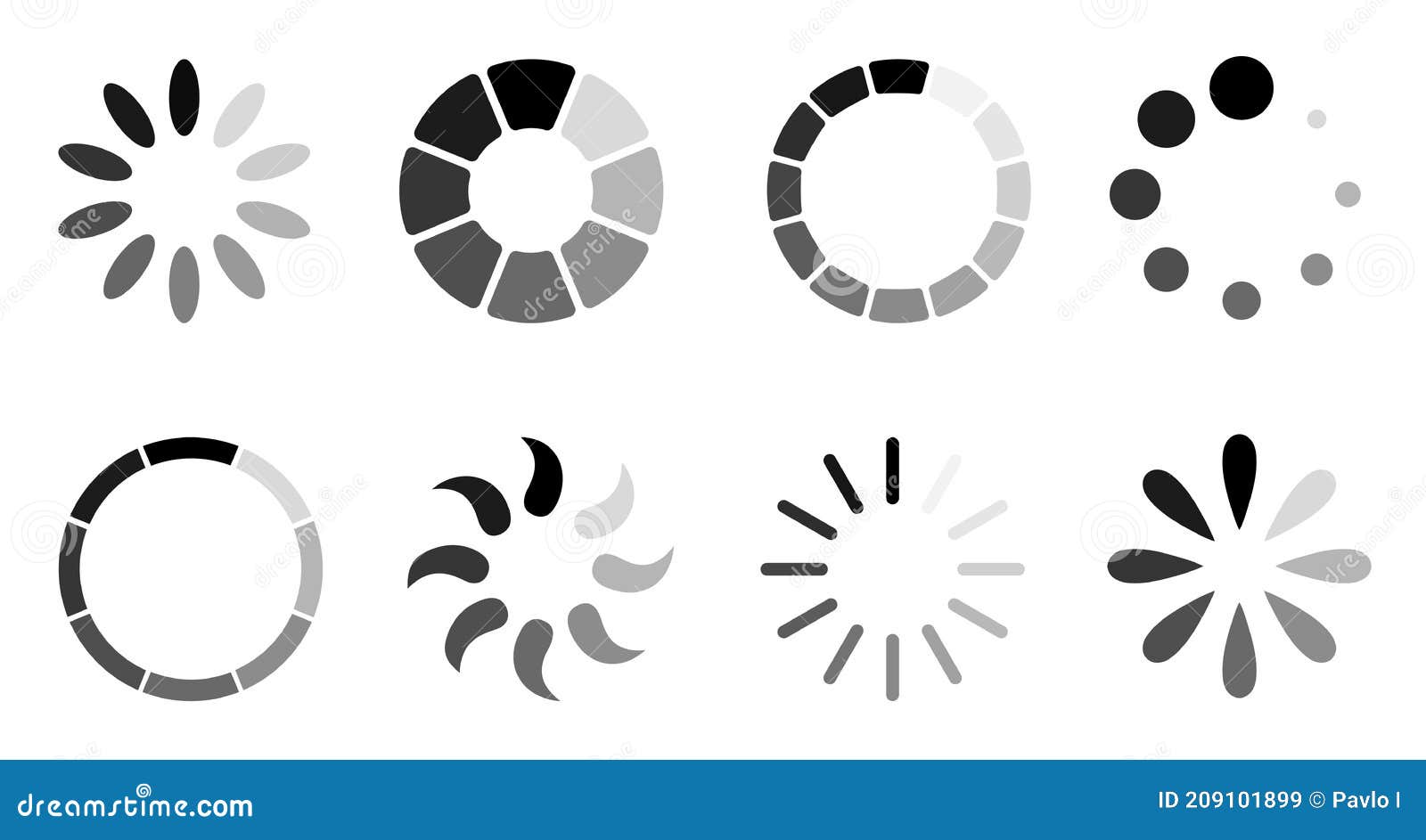 Set Loading Bar Icons. Progress Bar Loading Signs. Collection Loading ...