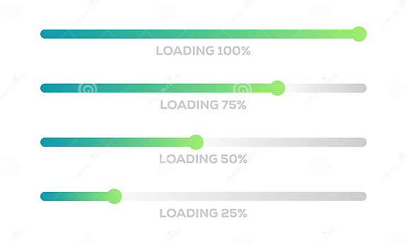 Set of Loading Bar Vector Illustration. Progress Visualization. Loading ...