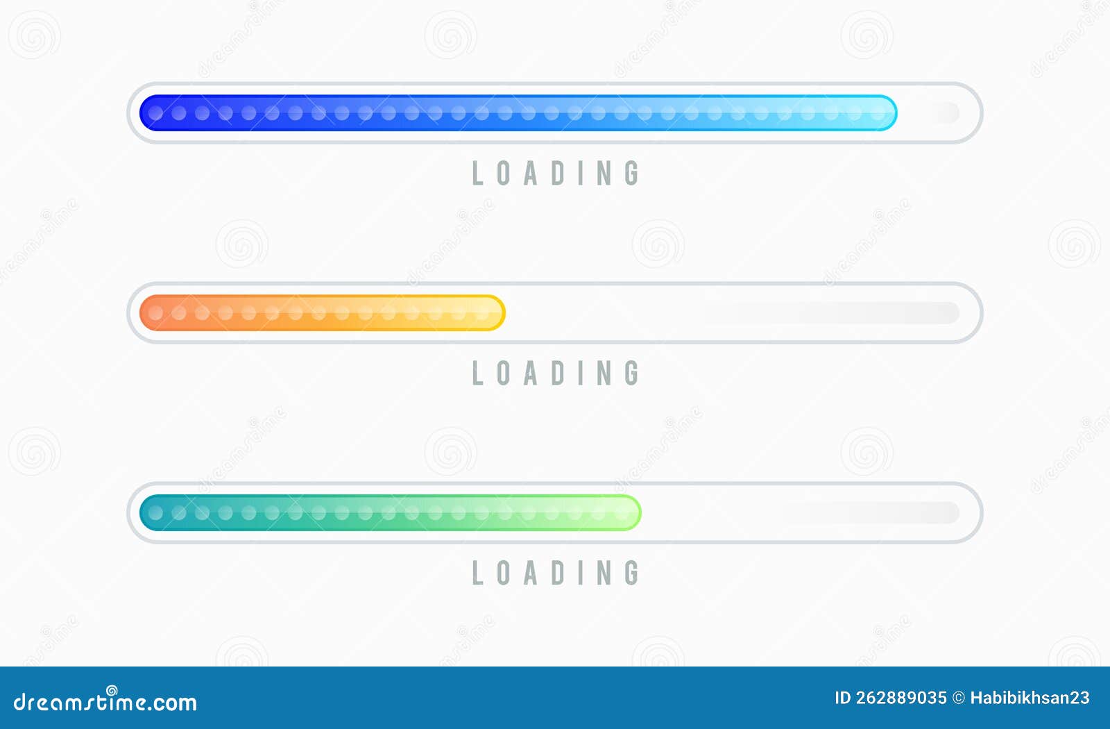 Set Of Loading Bar Vector Illustration Progress Visualization Loading