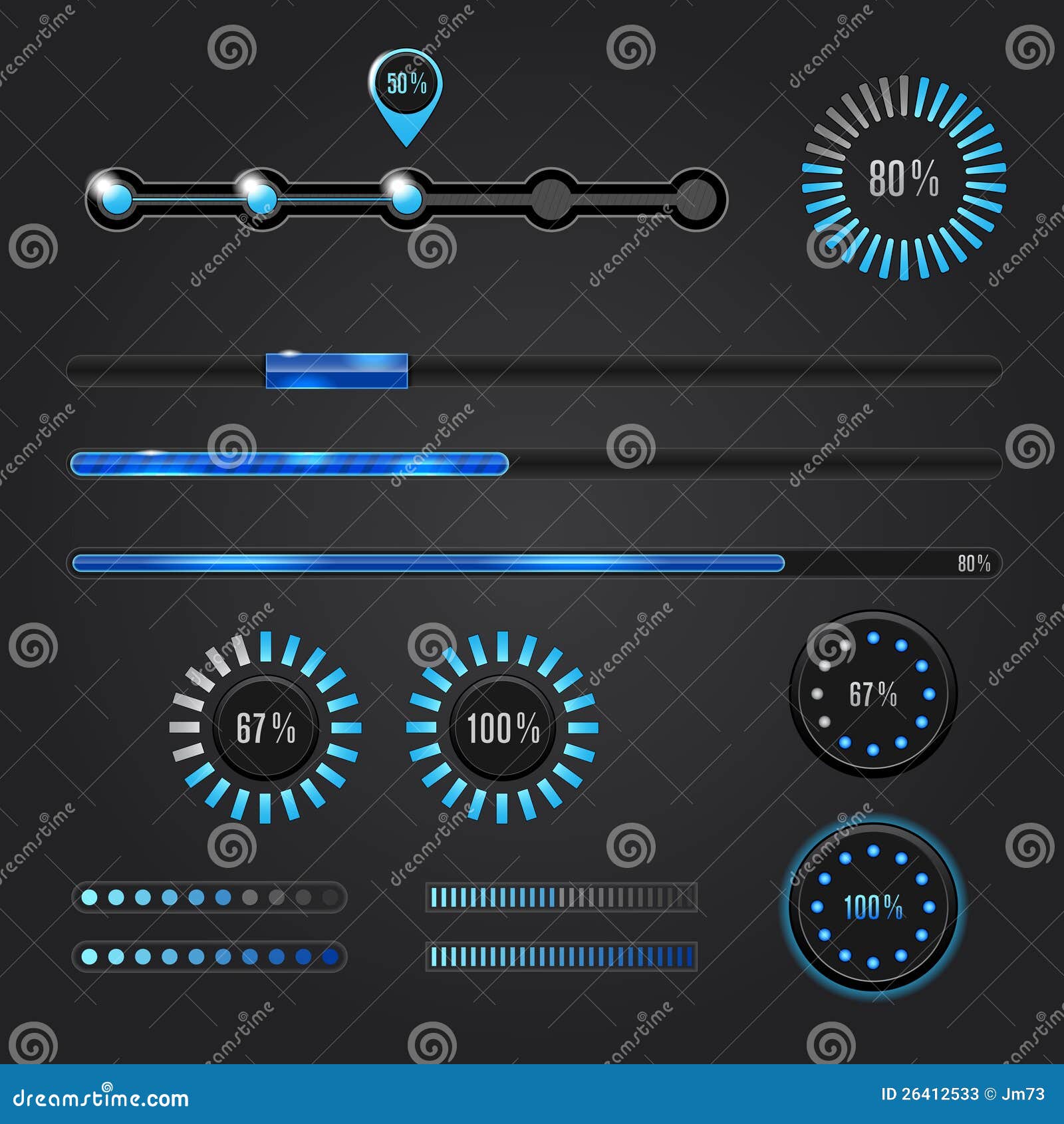 Set of loading bars stock vector. Illustration of navigation - 26412533