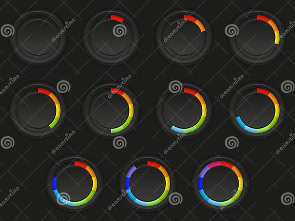 Set of loading buttons stock vector. Illustration of rectangle - 32340746