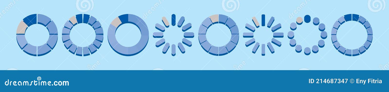Set of Loading Cartoon Icon Design Template with Various Models. Vector ...