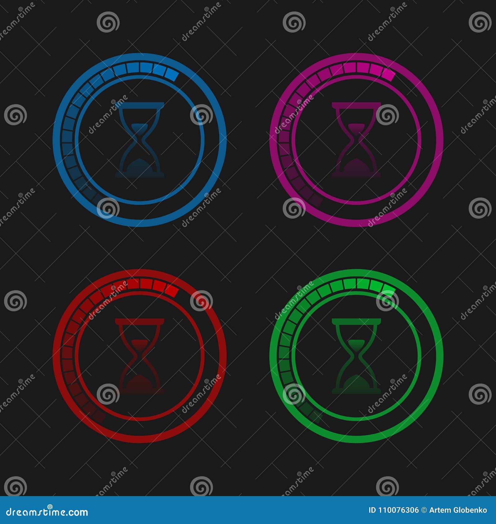 Set of Loading Color Indicators. Stock Vector - Illustration of ...