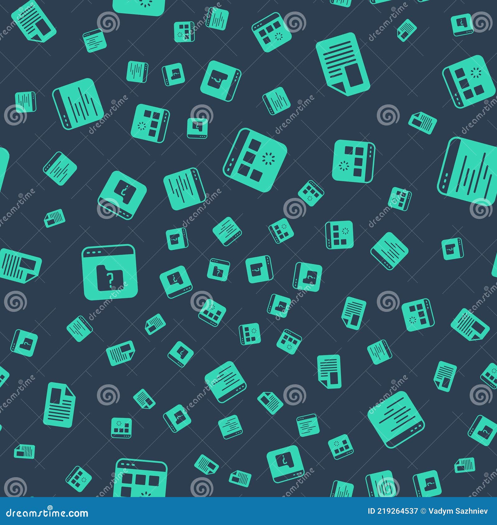 Set Loading Data Window, File Document, Missing and Software on Seamless Pattern. Vector Stock ...