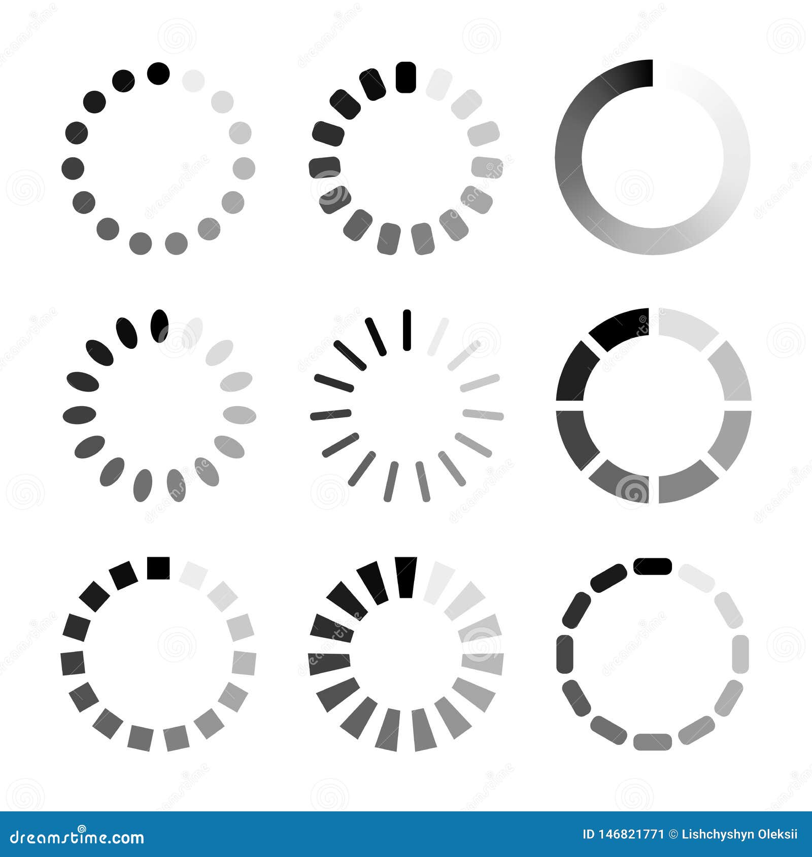 Set of Loading Icon. Futuristic Progress Bar Design Stock Illustration ... Set of Loading Icon. Futuristic Progress Bar Design Stock Illustration ...