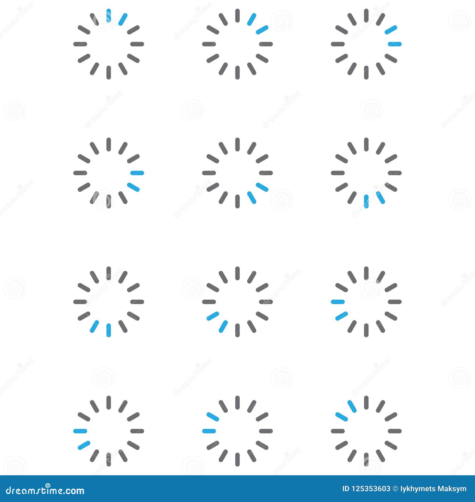 Set of loading icons stock illustration. Illustration of home - 125353603
