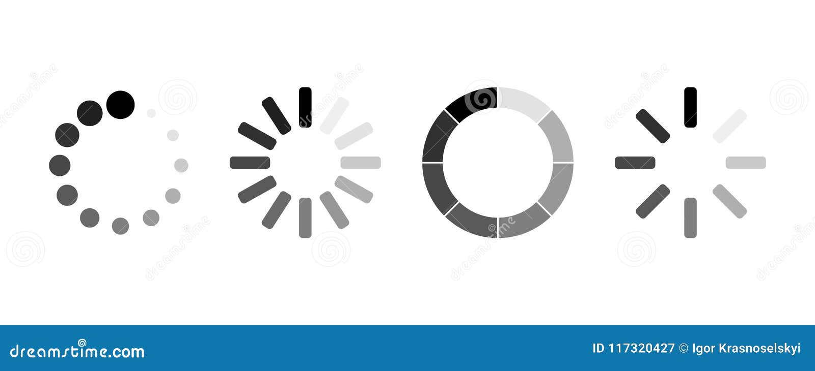 Set of loading icons. load stock vector. Illustration of design - 117320427 Set of loading icons. load stock vector. Illustration of design - 117320427