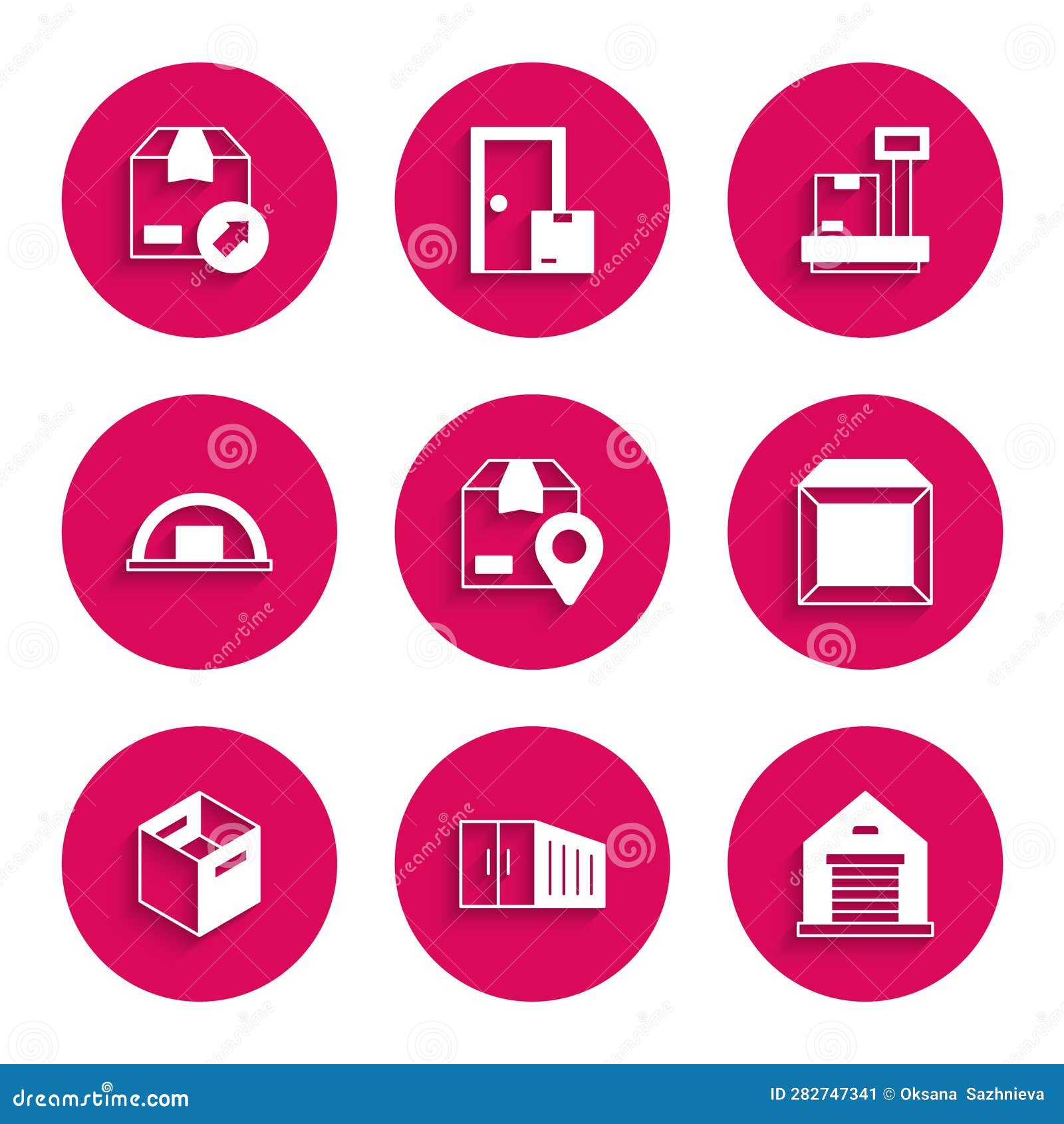 Set Location with Cardboard Box, Container, Warehouse, Carton, Scale ...